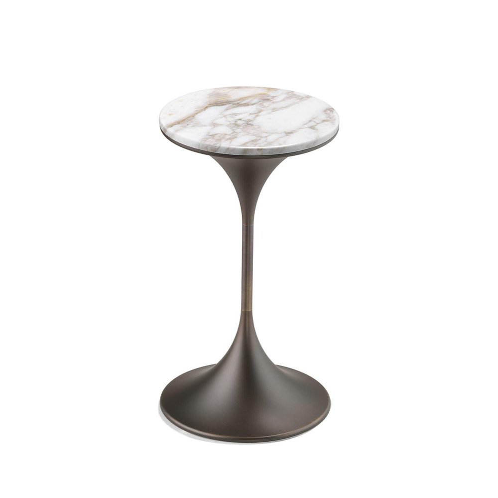 Daperly Tall Carrara Brown Side Table by Paolo Rizzato for sale at Pamono