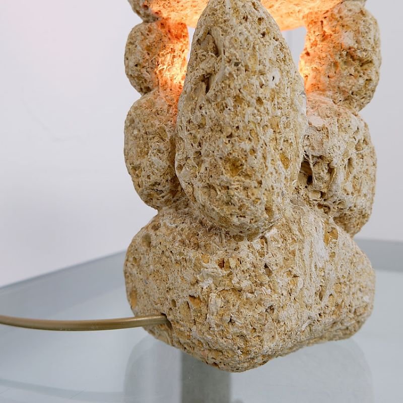 Sculptural Limestone Table Lamp attributed to Albert Tormos for sale at ...
