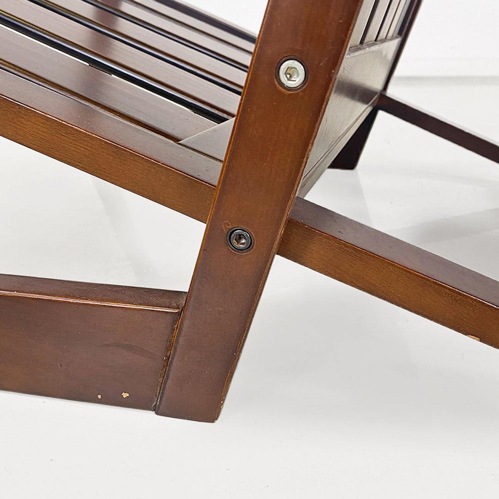 Italian Modern Slanted Wood Armchair, 1980s for sale at Pamono
