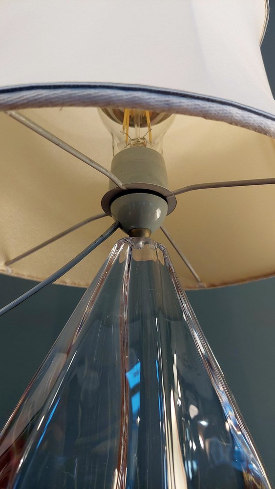 Tischlampe aus Kristallglas von Paul Daum für Daum, Frankreich, 1950er ...