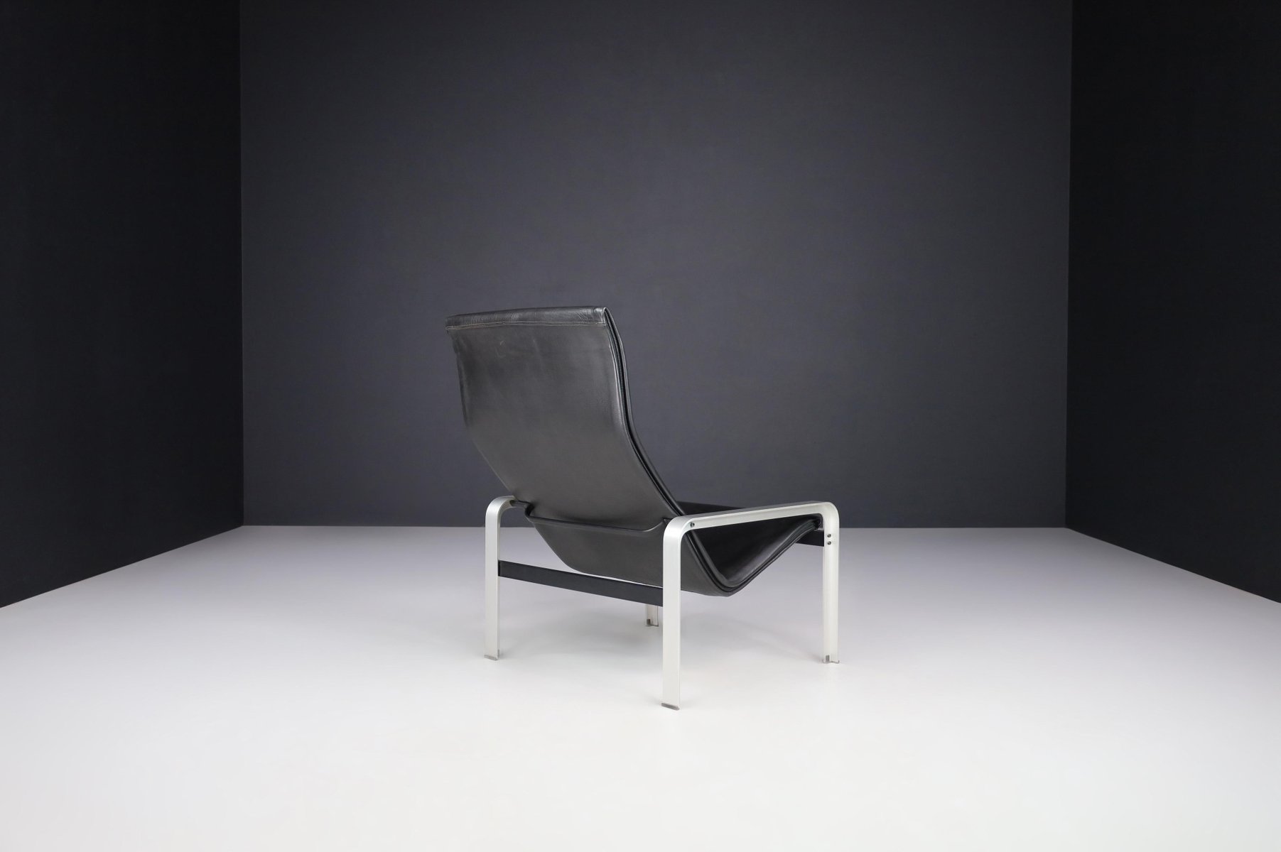 Italian Black Leather Lounge Chair by Matteo Grassi, 1970s for sale at ...