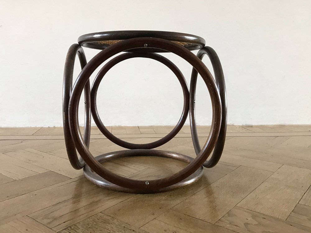 Geometric Stool in Bent Wood from Thonet for sale at Pamono