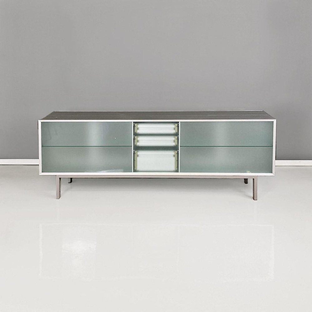 Italian Modern Pandora Glass and Metal Sideboard by Antonia Astori for ...