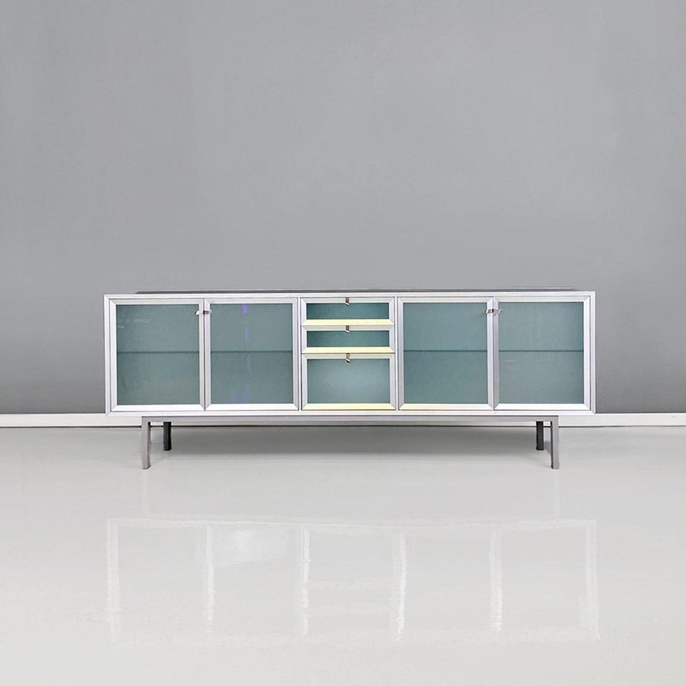Italian Modern Pandora Glass and Metal Sideboard by Antonia Astori for ...