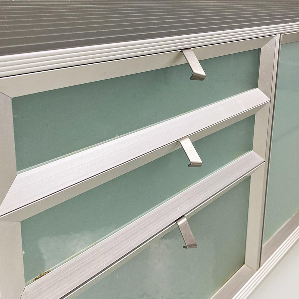 Italian Modern Pandora Glass and Metal Sideboard by Antonia Astori for ...