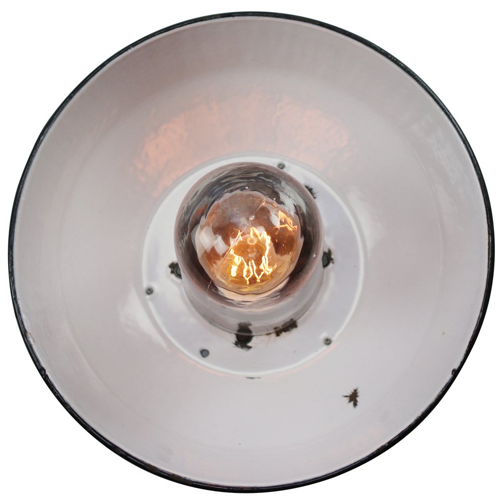 Vintage Industrial Black Enamel, Clear Glass & Bakelite Wall Lamp for ...