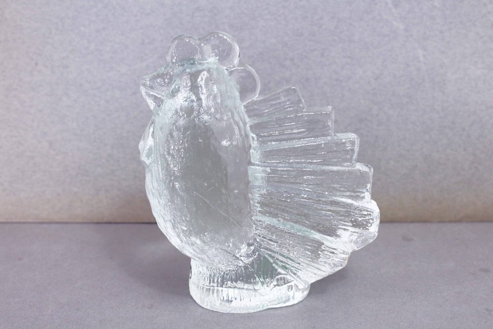 Glass Hen Paperweight by Pukeberg, 1970s for sale at Pamono