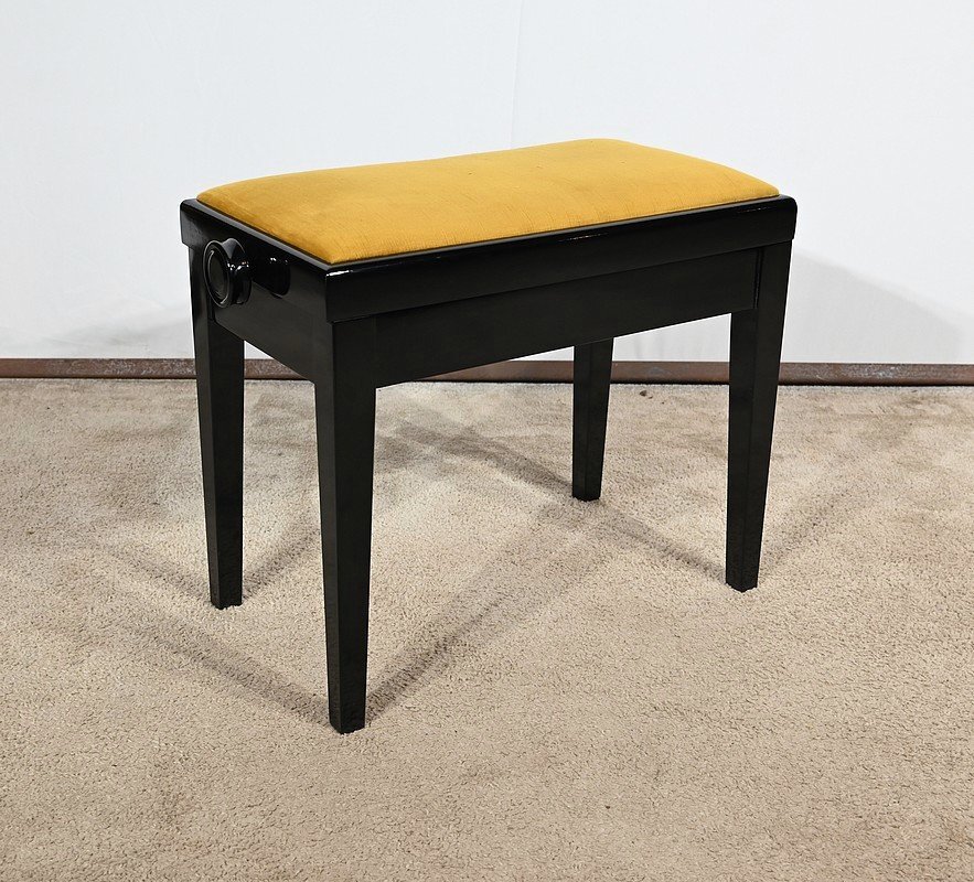 Piano Bench in Black Lacquered Wood, 1970s for sale at Pamono