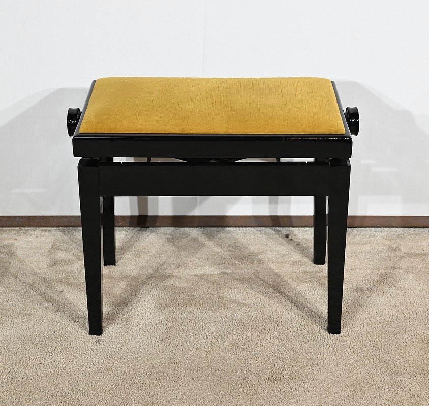 Piano Bench in Black Lacquered Wood, 1970s for sale at Pamono
