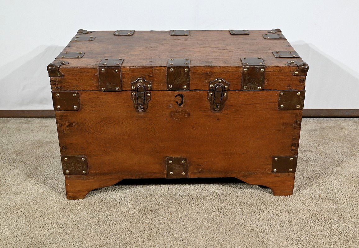 Naval Trunk in Teak, Late 19th Century for sale at Pamono