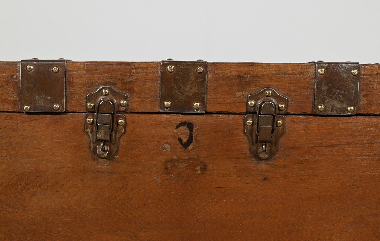 Naval Trunk in Teak, Late 19th Century for sale at Pamono
