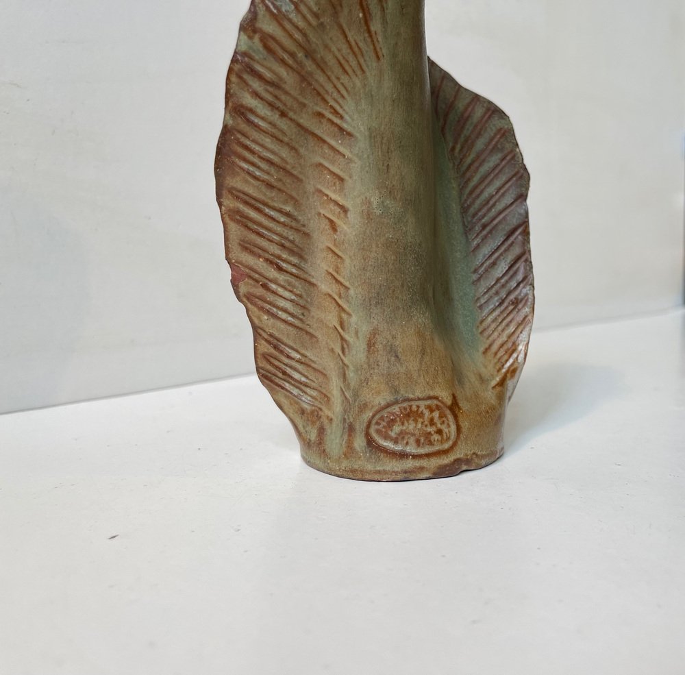 Scandinavian Biomorphic Ceramic Vase in Green Glaze, 1970s for sale at ...