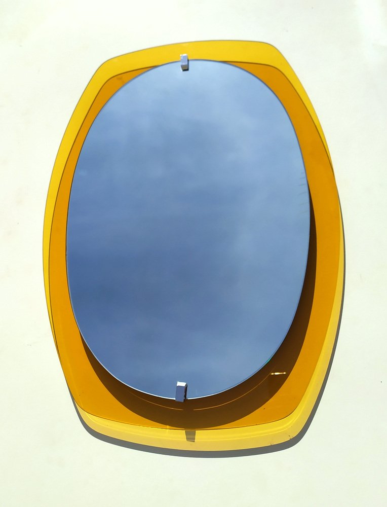 Yellow Mirror from Veca, Italy, 1970s for sale at Pamono