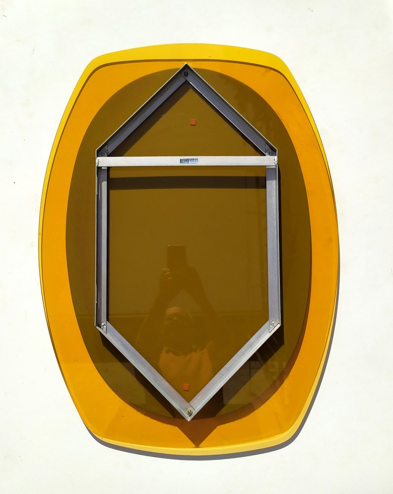 Yellow Mirror from Veca, Italy, 1970s for sale at Pamono