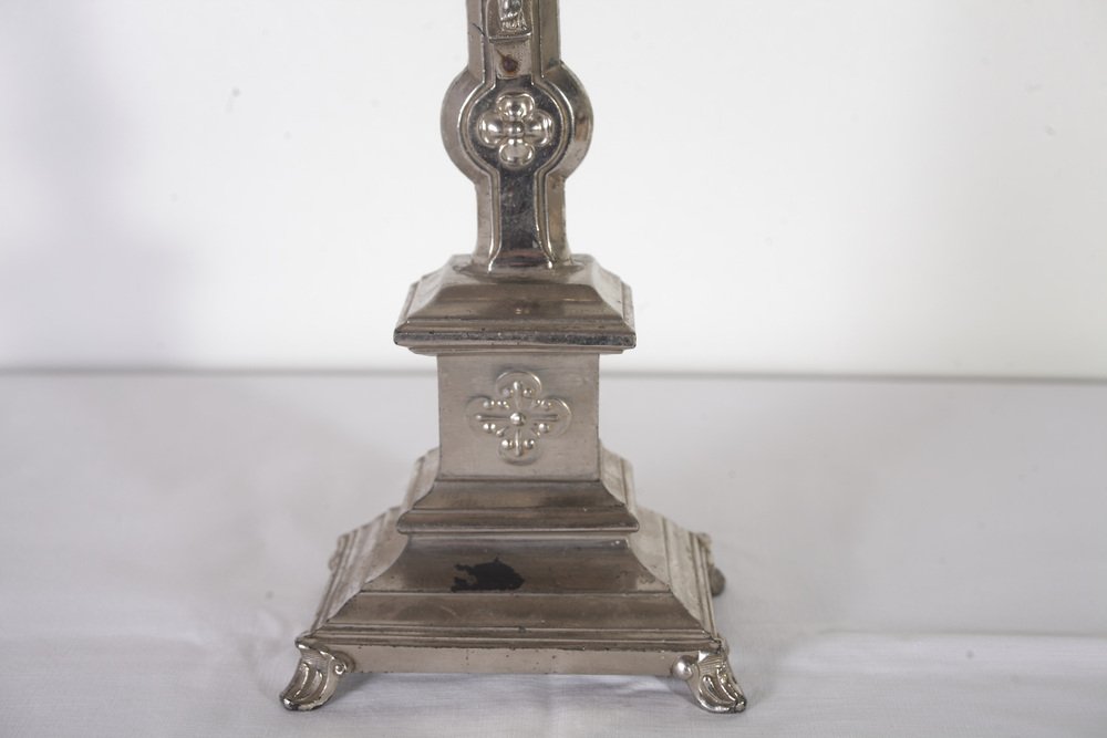 Art Nouveau Nickled Table Crucifix, 1910s for sale at Pamono
