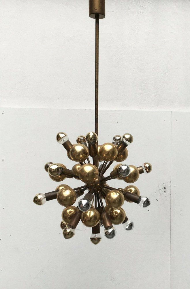 Mid-Century German Brass Atomic Ceiling Pendant Lamp by Dorothee Becker ...