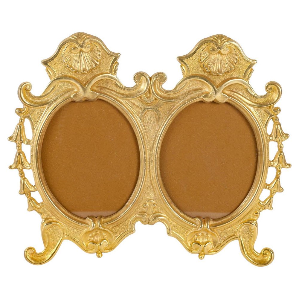 Napoleon III Gilt Bronze Double Photo Frame for sale at Pamono