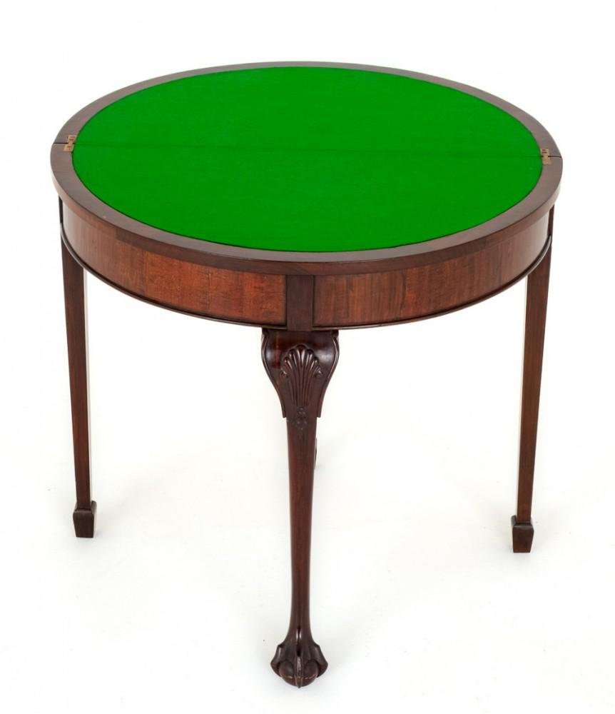 Chippendale Demi Lune Game Table, 1890s for sale at Pamono
