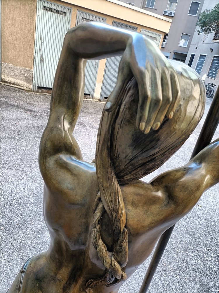 Marie Paule Deville Chabrolle, Goddess Artemis with Spear, 20th Century, Patinated Bronze for ...