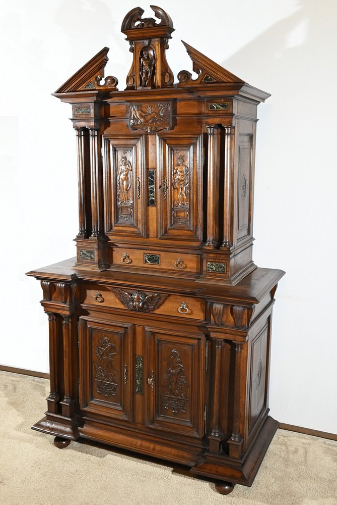 Small Mid-19th Century Renaissance Style 2-Body Buffet in Walnut for ...