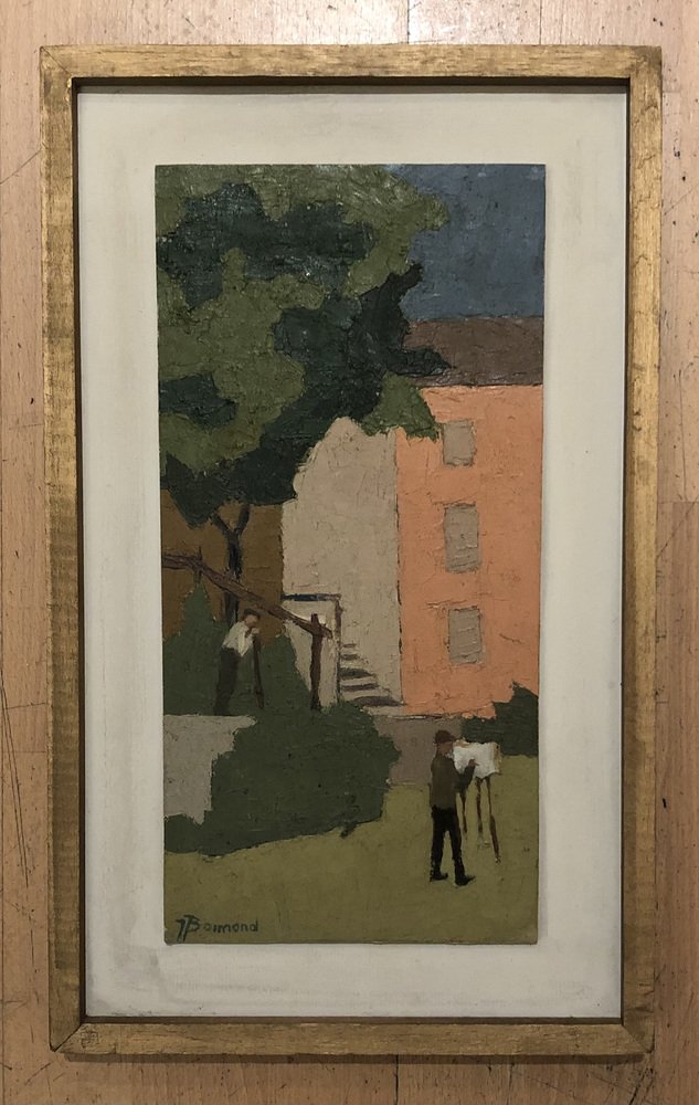 Jean-Jacques Boimond, Painter and Gardener at Work, Oil on Wood, 1990s ...