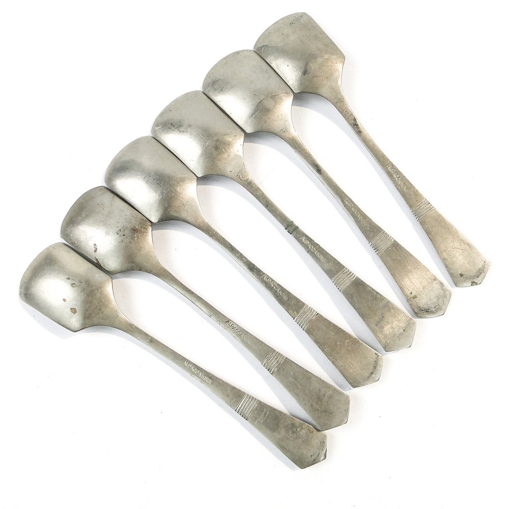 Art Deco Brass Ice Cream Spoons, 1950s, Set of 6 for sale at Pamono