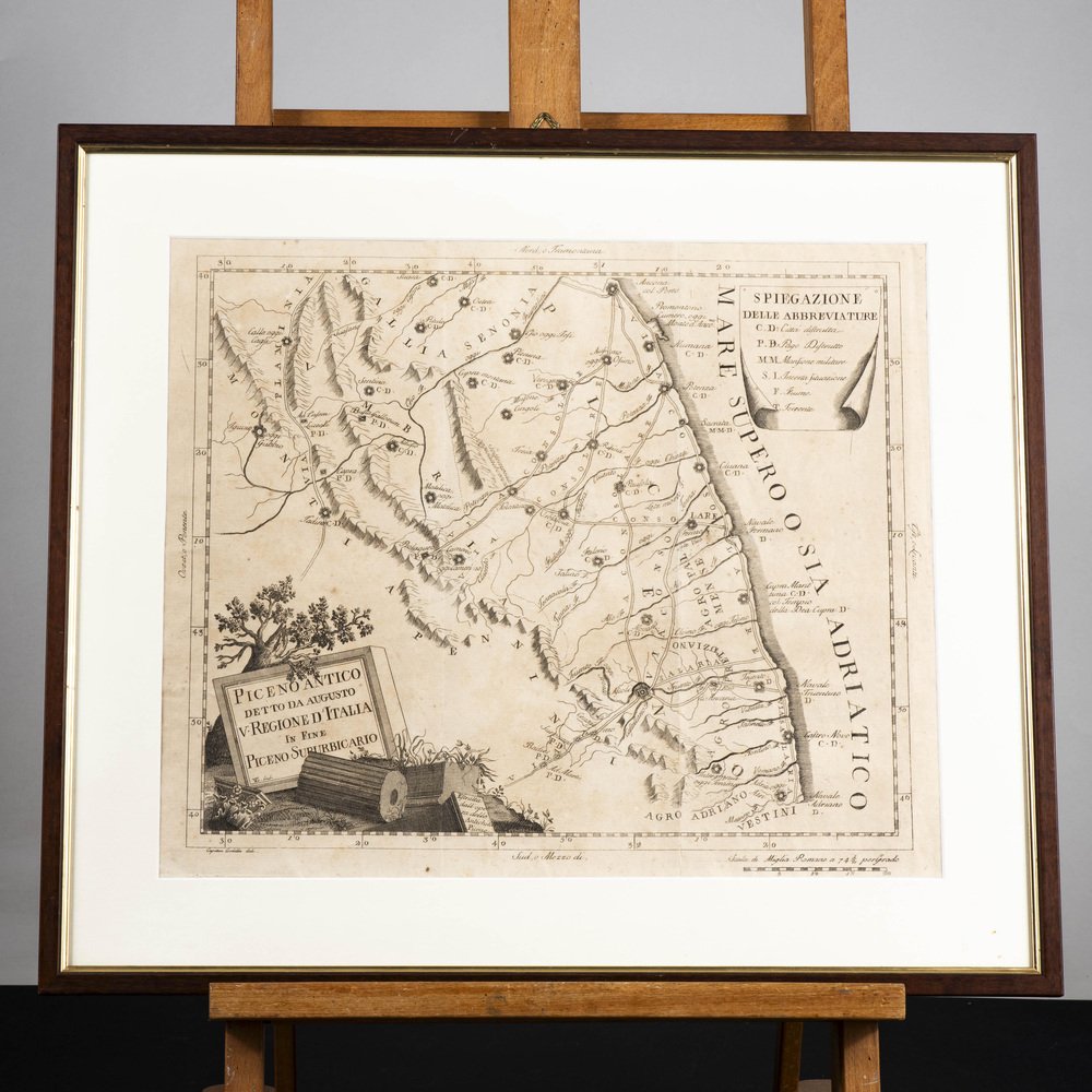 Framed Historical Geographical Map for sale at Pamono