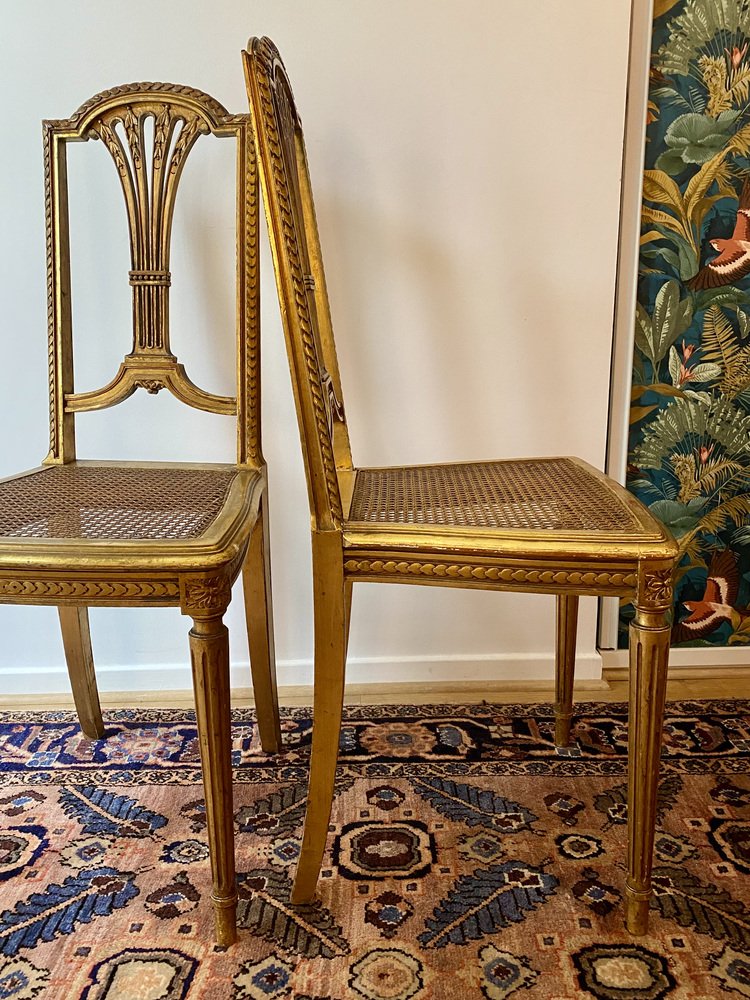 Set of Vintage Golden Chairs for sale at Pamono