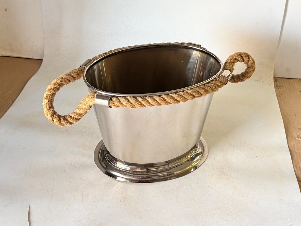 Large Champagne Bucket with Rope Handles, 1970s for sale at Pamono