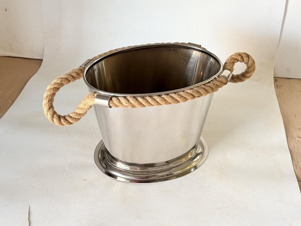 Large Champagne Bucket with Rope Handles, 1970s for sale at Pamono