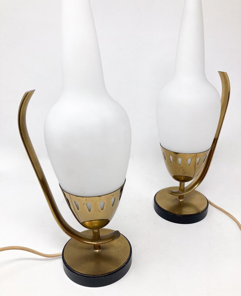 Mid-Century Modern Model 12915 Table Lamps by Angelo Lelii, 1960s, Set ...