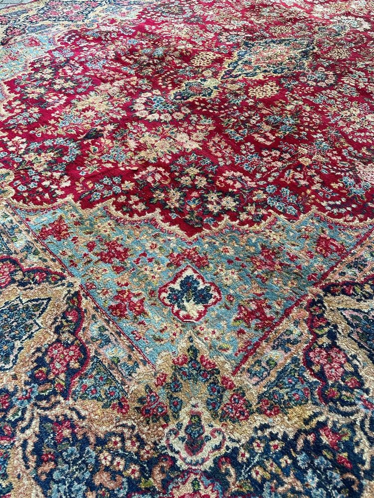 Large Floral Kirman Style Rug, 1930s for sale at Pamono