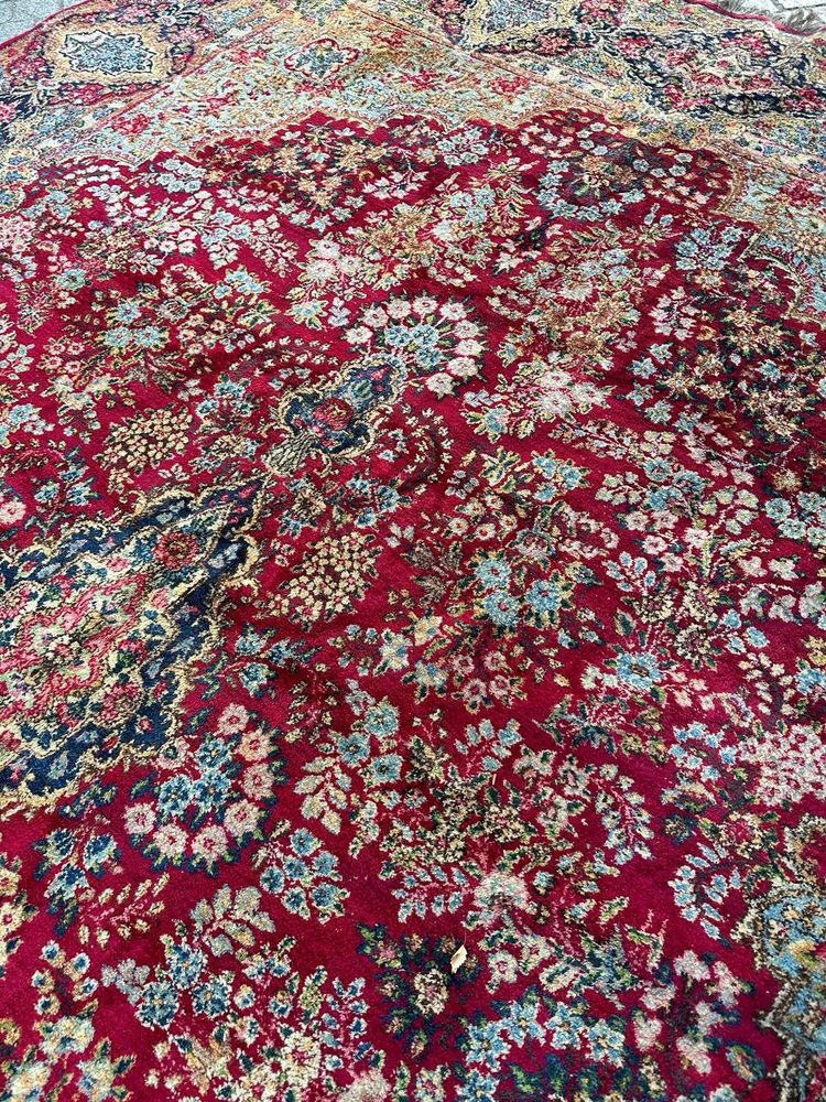 Large Floral Kirman Style Rug, 1930s for sale at Pamono