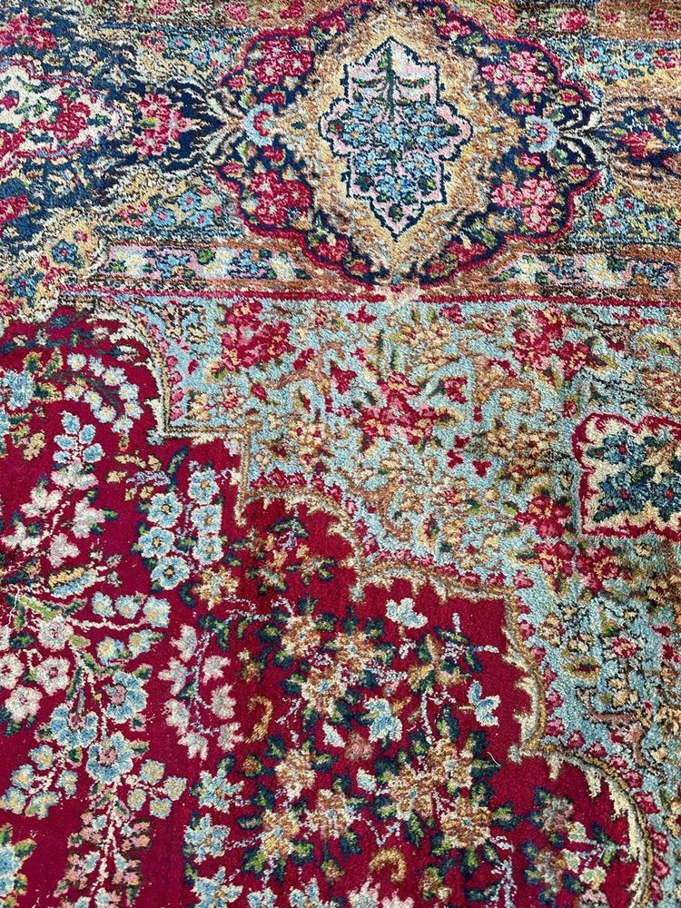 Large Floral Kirman Style Rug, 1930s for sale at Pamono