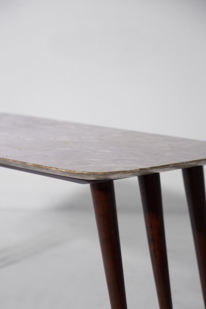 Coffee Table with Marble Top attributed to Giuseppe Scapinelli Form ...