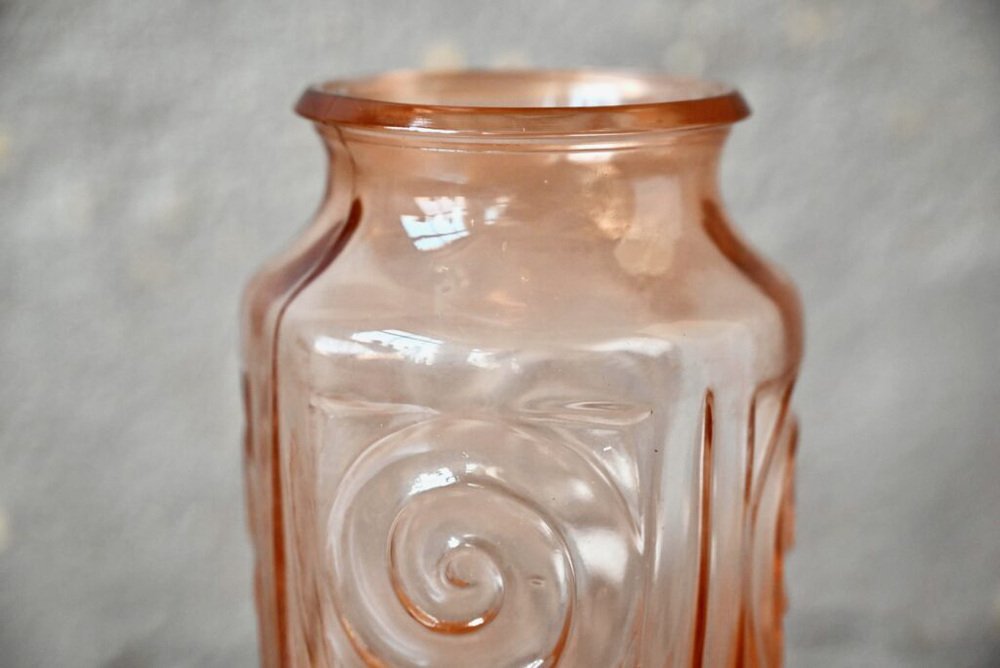 French Art Deco Pink Glass Vase 1940s For Sale At Pamono