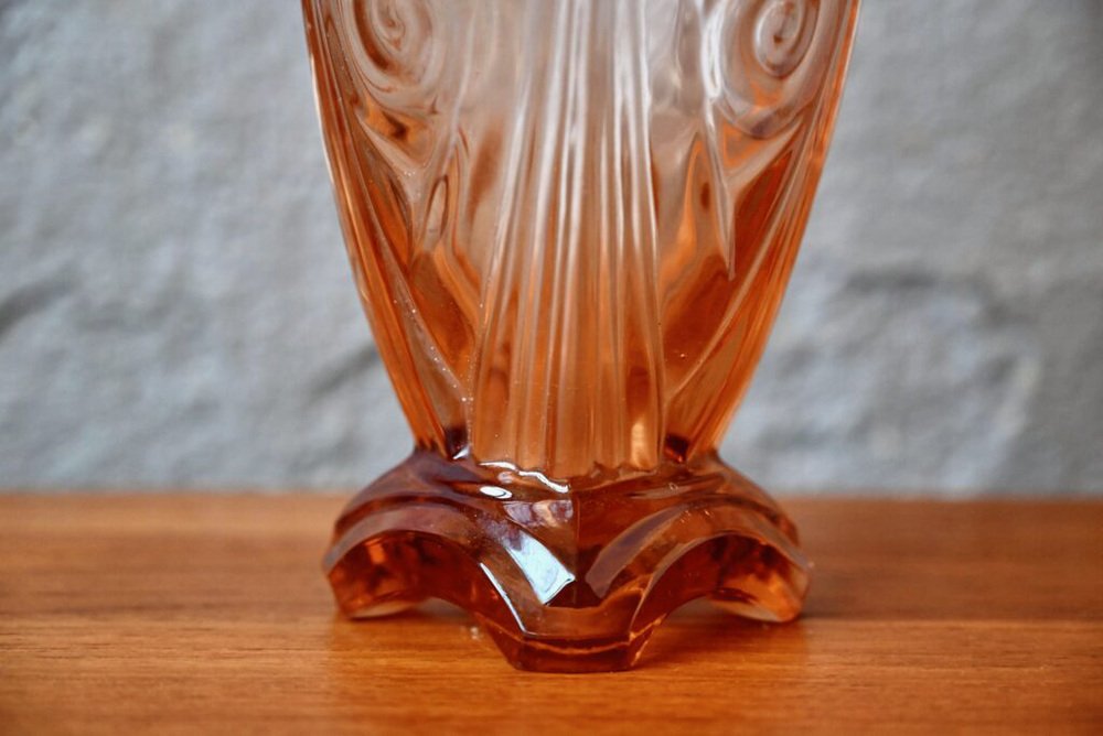 French Art Deco Pink Glass Vase 1940s For Sale At Pamono