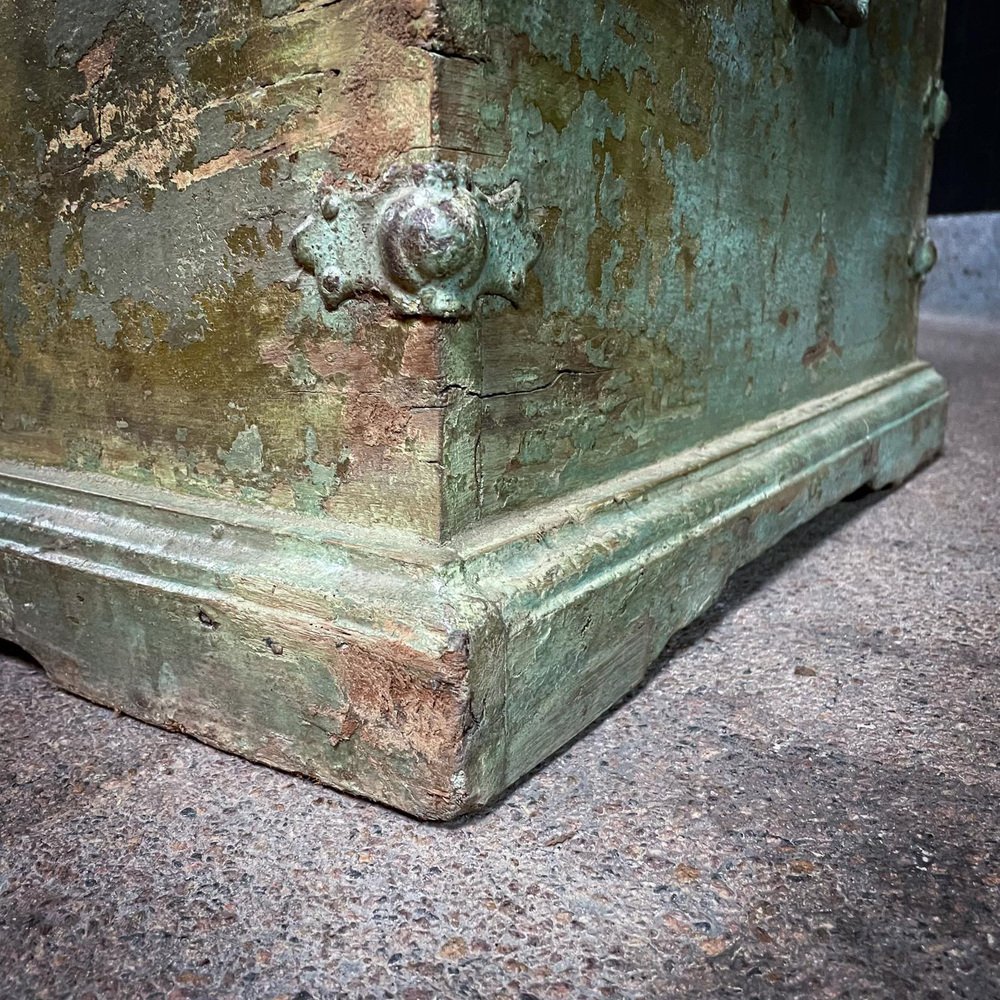 Antique Indian Rural Box in Green for sale at Pamono