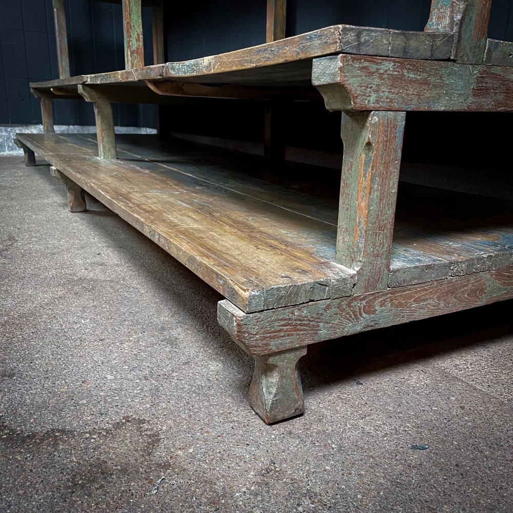 Large Rural Wooden Shelf Cabinet for sale at Pamono