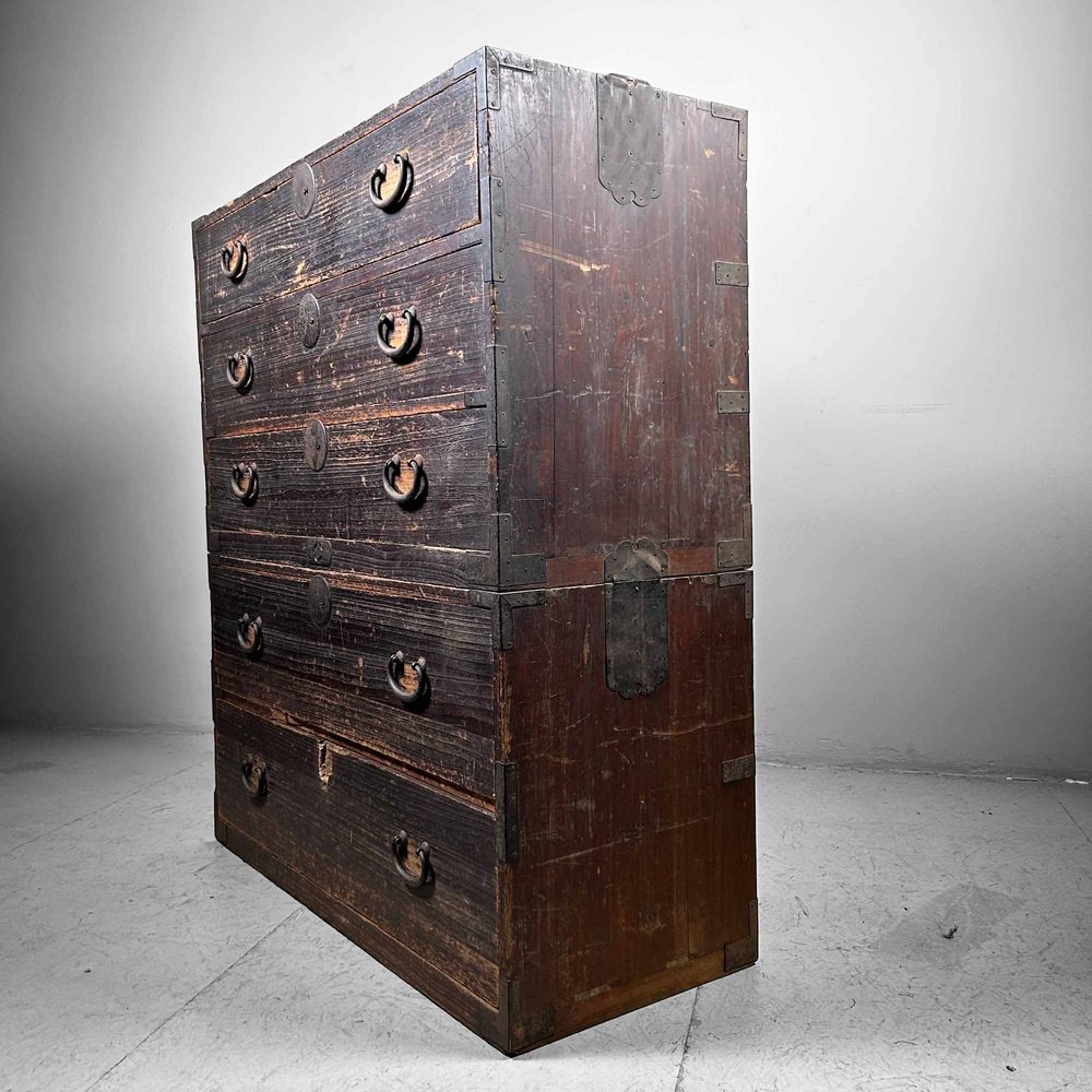 Japanese Traditional Tansu Chests of Drawers, 1920s, Set of 2 for sale ...