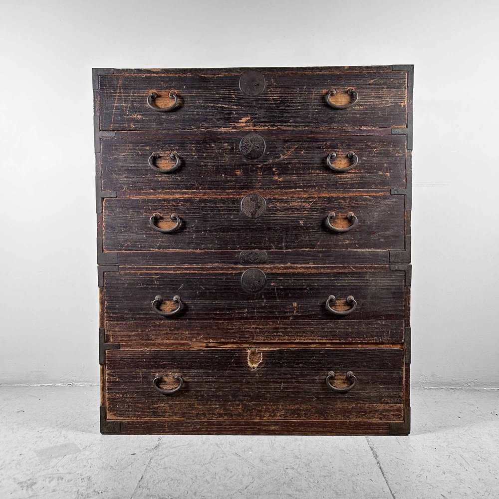 Japanese Traditional Tansu Chests of Drawers, 1920s, Set of 2 for sale ...