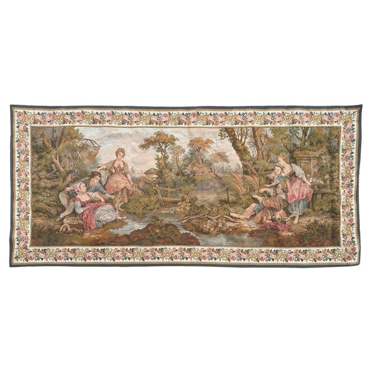 Vintage French Jacquard Tapestry, 1970s for sale at Pamono