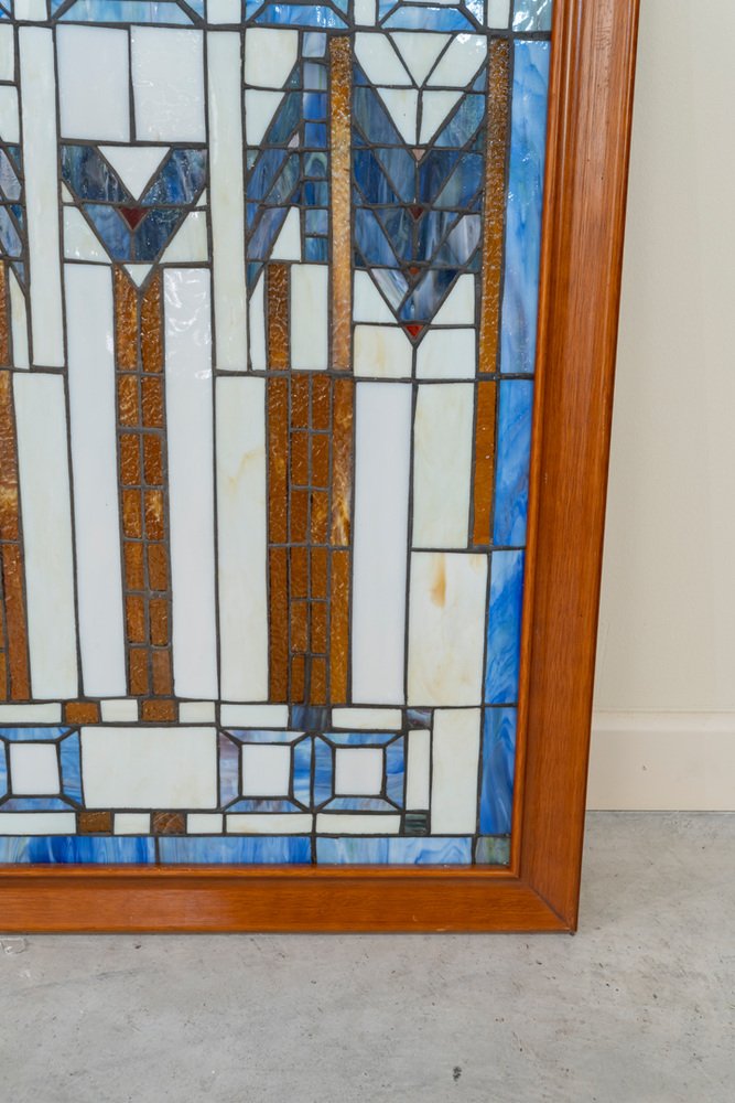 Modernist Stained Glass Items, Set of 2 for sale at Pamono