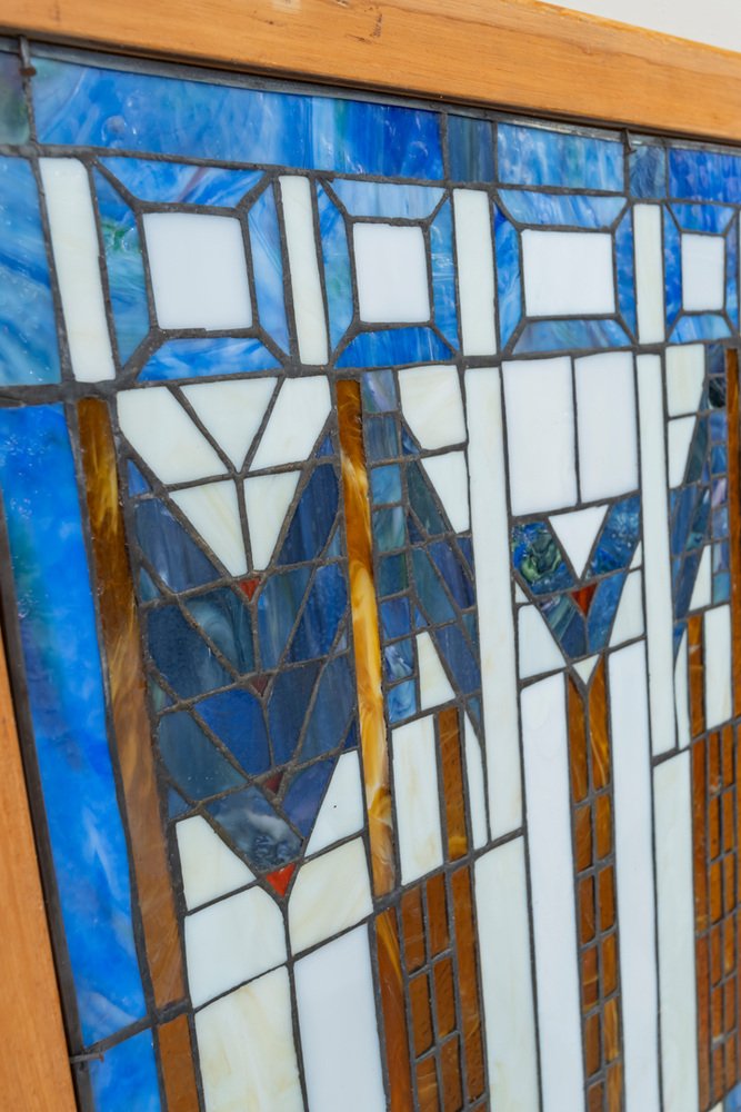 Modernist Stained Glass Items, Set of 2 for sale at Pamono