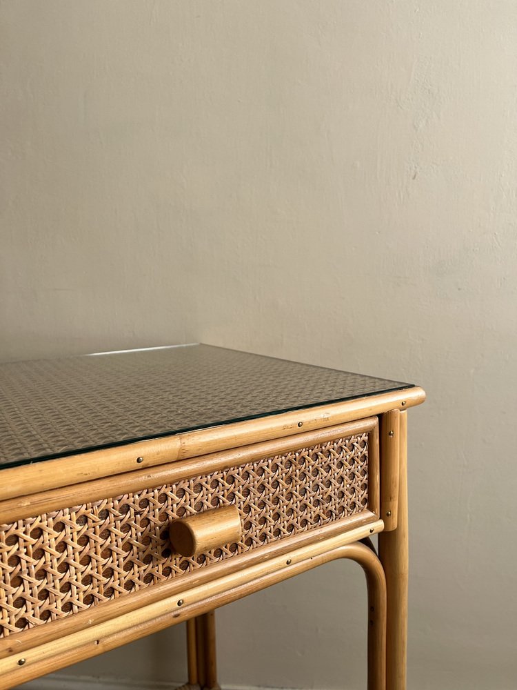 British Rattan and Cane Writing Desk or Dressing Table, 1970s for sale ...