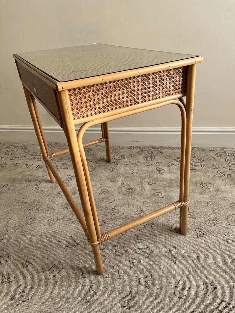 British Rattan and Cane Writing Desk or Dressing Table, 1970s for sale ...