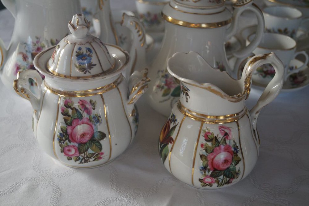 Antique Coffee Service from Porcelaine De Paris, 1870s, Set of 14 for ...