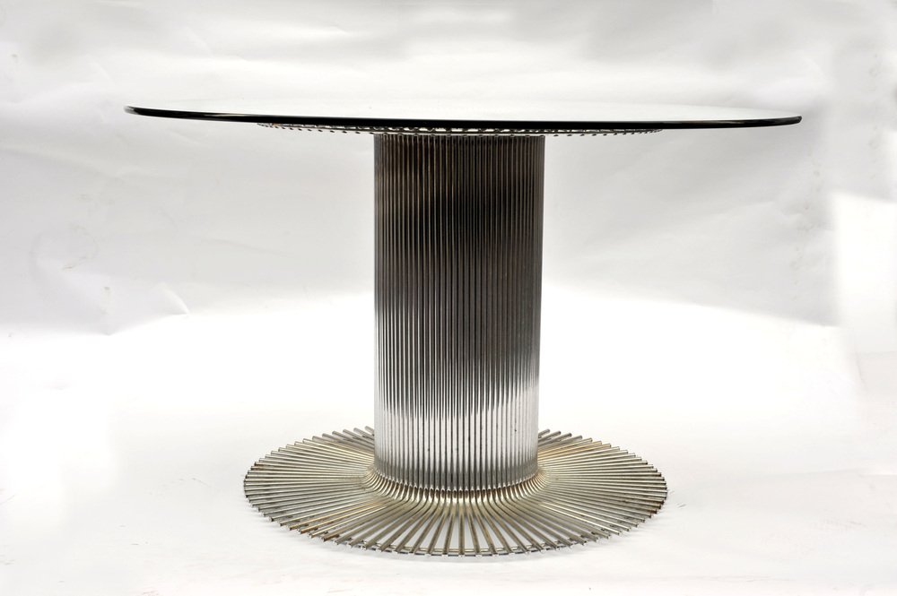 Chrome and Crystal Table by Gastone Rinaldi, 1970s for sale at Pamono
