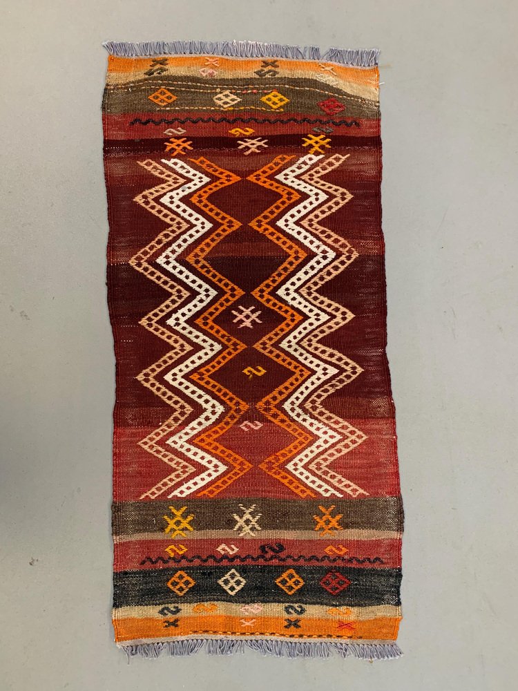 Small Vintage Turkish Wool Kilim Rug for sale at Pamono