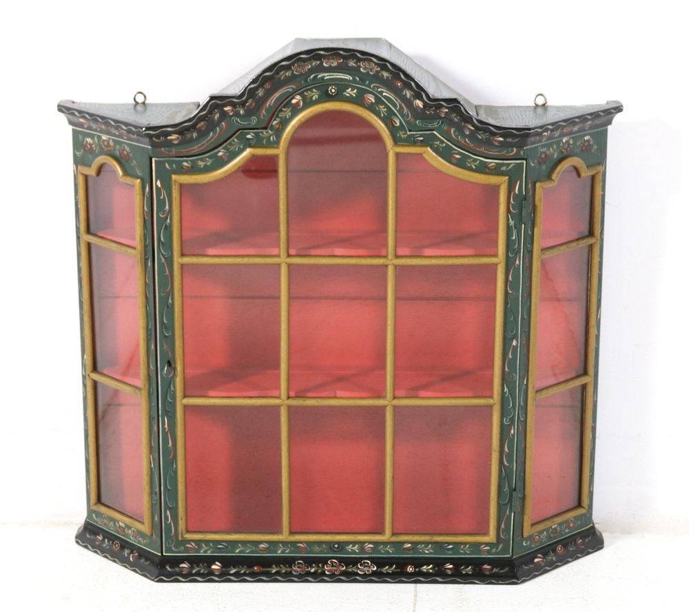 Dutch Folk Art Painted Wall Cabinet, 1940s for sale at Pamono